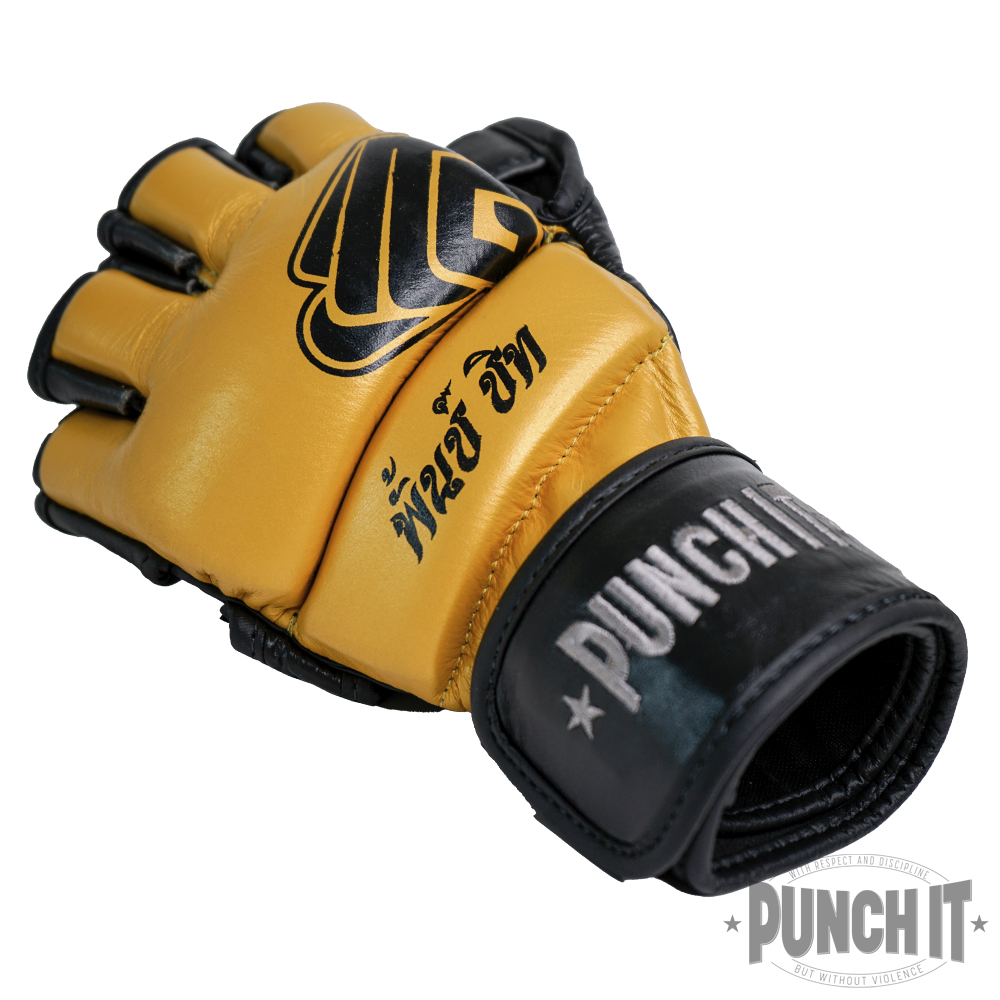 Punch it R1-Pro Mixed Martial Arts Gloves 4oz Gold Elevate
